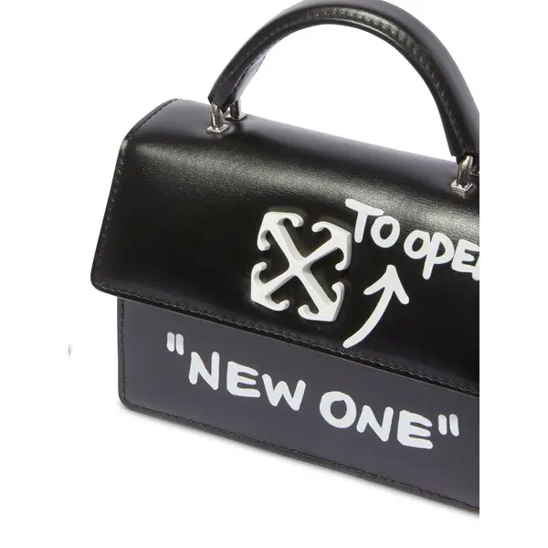 Off-White Leather Tote Bag - Black