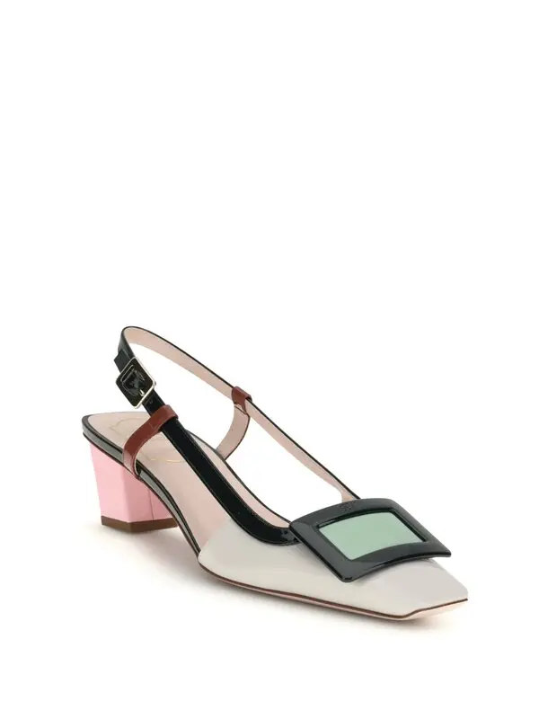 ROGER VIVIER Belle Vivier Slingback Patent Calfskin Pumps - Multicolor