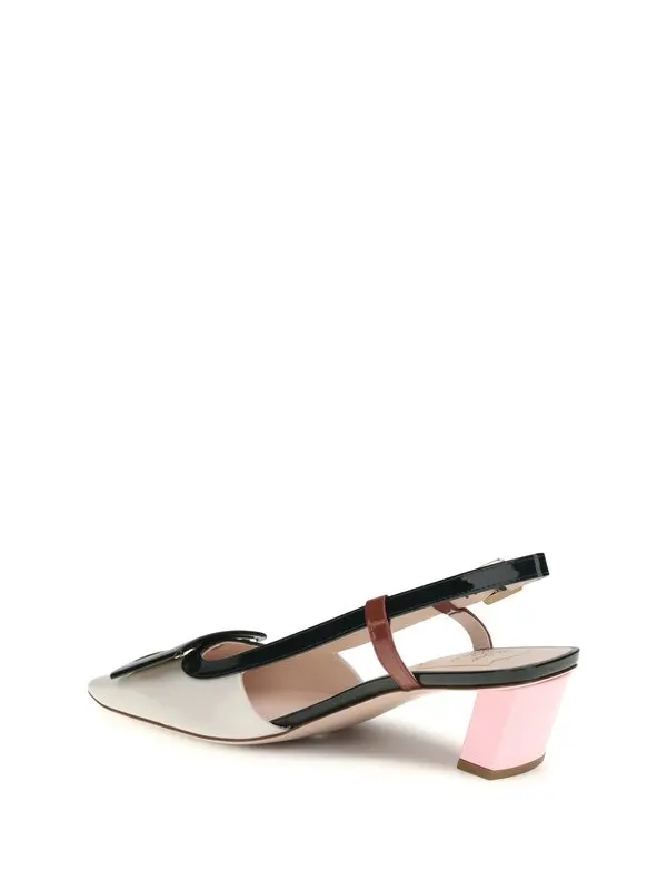 ROGER VIVIER Belle Vivier Slingback Patent Calfskin Pumps - Multicolor