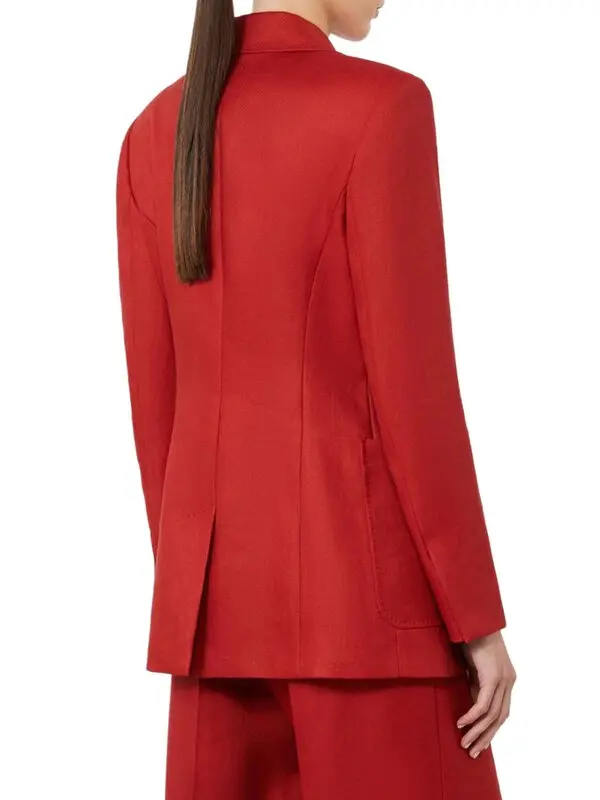 Max Mara Single-breasted Volonta Jacket In Rosso Linen