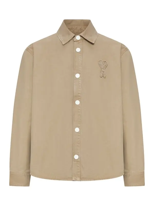 AMI Paris De Coeur Cotton Knit Shirt Jacket - Multicolor