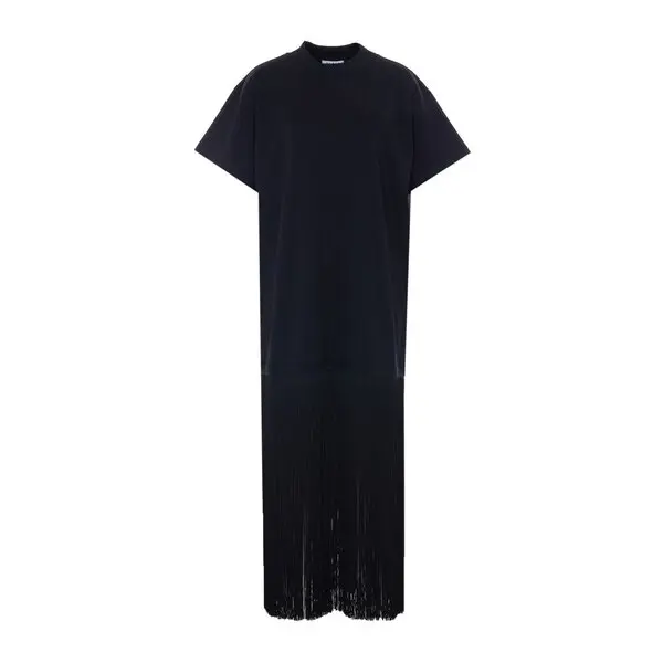 Alaïa Fringed Crewneck T-shirt Dress
