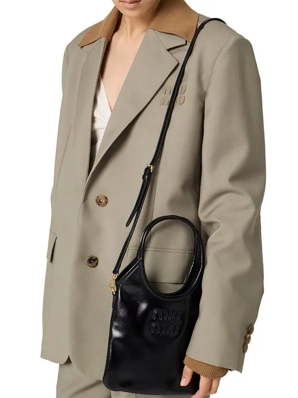 Miu Miu Ivy Leather Handbag - Black