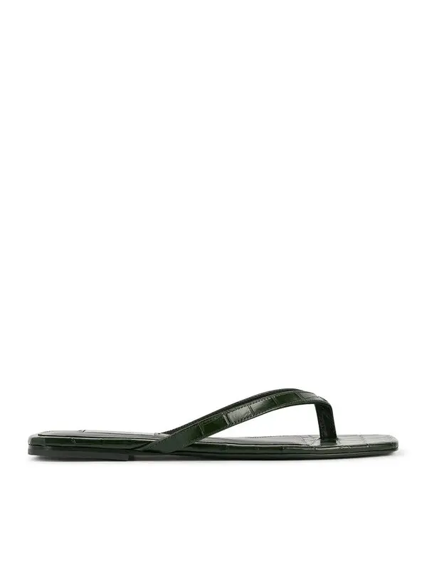 TOTEME Croc-effect Leather Flip-flops - Multicolor