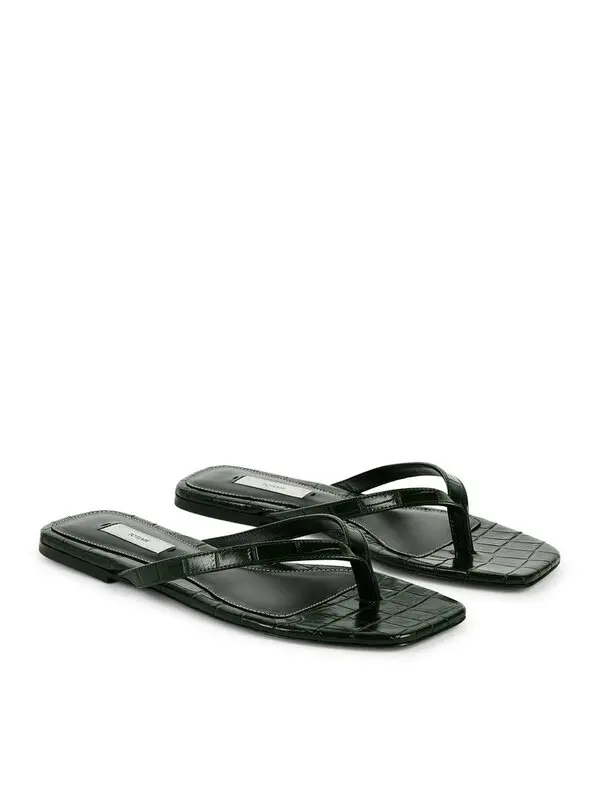 TOTEME Croc-effect Leather Flip-flops - Multicolor