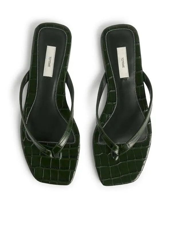 TOTEME Croc-effect Leather Flip-flops - Multicolor
