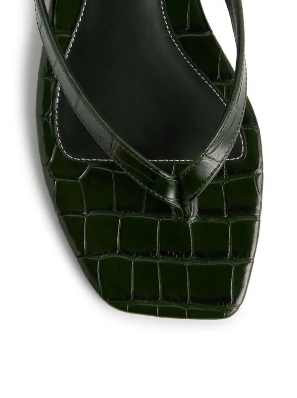 TOTEME Croc-effect Leather Flip-flops - Multicolor