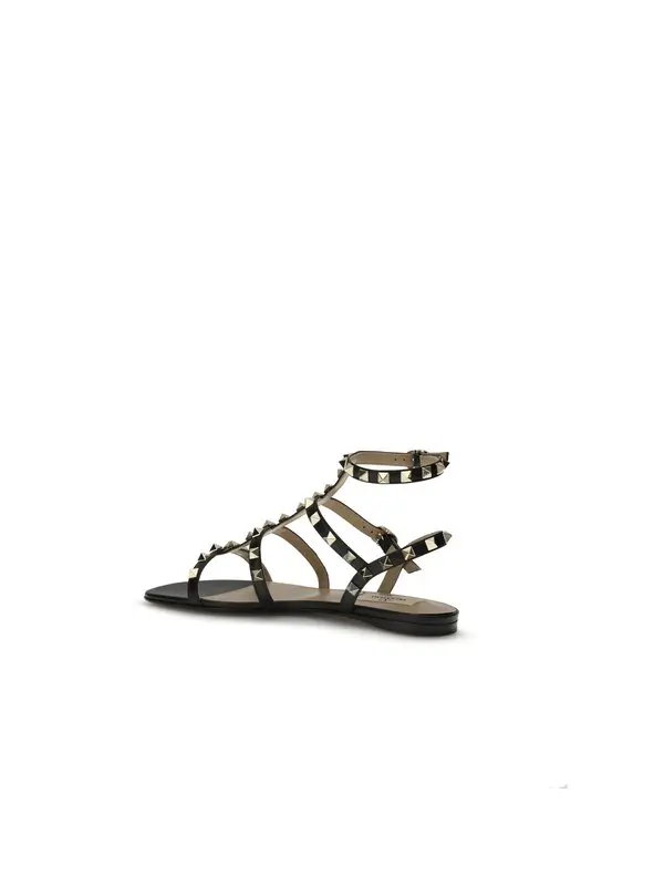Valentino Garavani Rockstud Leather Sandals - Black