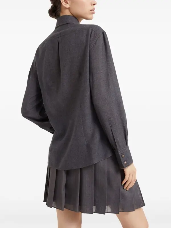 Brunello Cucinelli Long Sleeve Wool Shirt