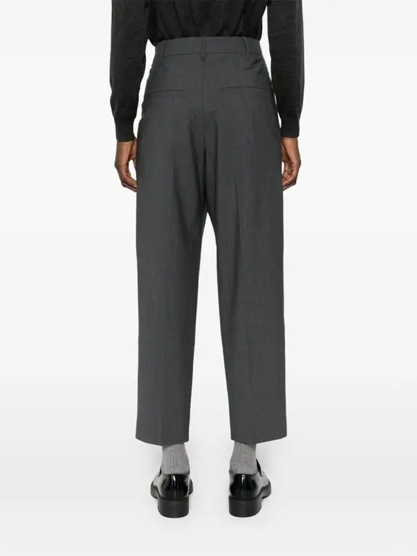 Brunello Cucinelli Wool Relaxed Fit Zip Closure Trousers