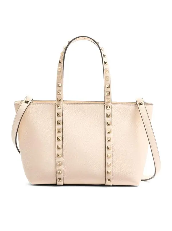 Valentino Garavani Rockstud Mini Tote In Hammered Leather
