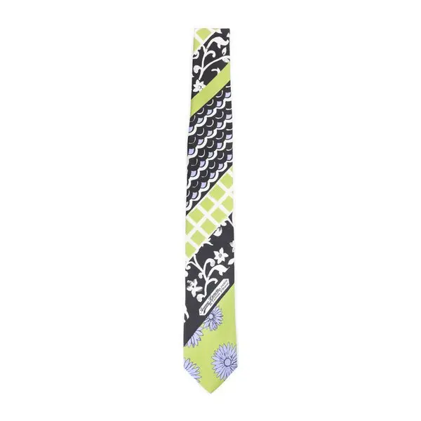 LANVIN Patchwork Silk Neck Tie - Multicolor