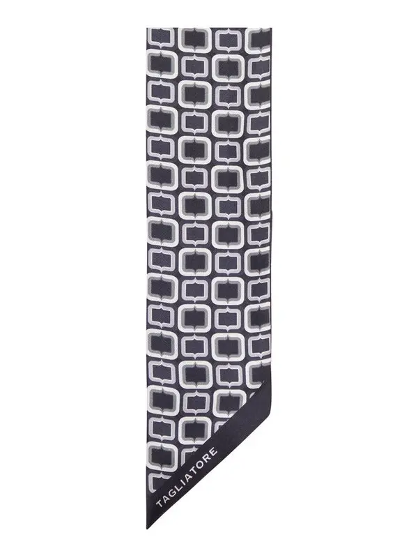 Tagliatore Scarf With Geometric Print - Black