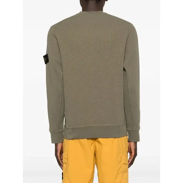 Stone Island Crew Neck Sweatshirt With Logo Patch
