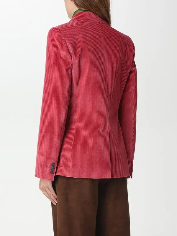 Max Mara Burgundy Corduroy Double-breasted Blazer
