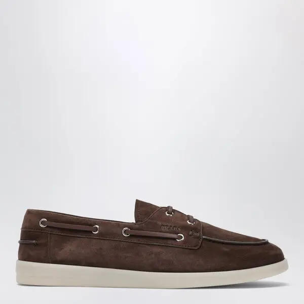 Prada Suede Boat Shoes - Brown