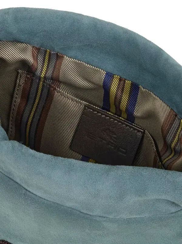 Etro Kalispera Small Suede Bag With Beads And Fringes - Multicolor