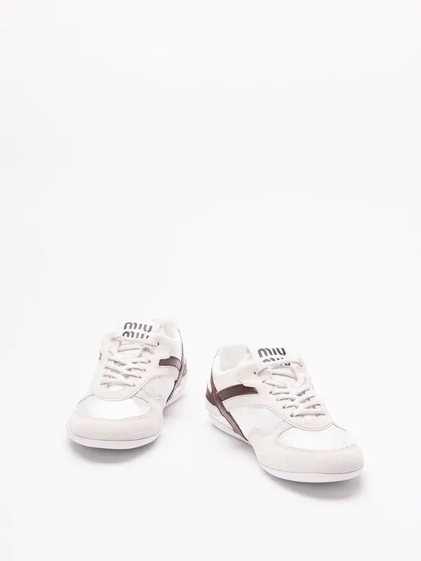 Miu Miu Technical Fabric And Suede Sneakers - Multicolor