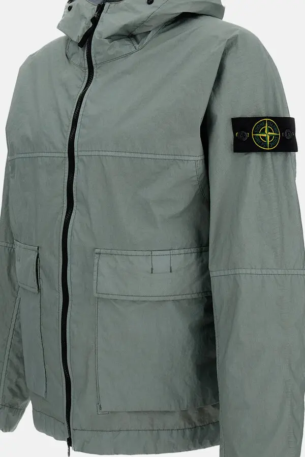 Stone Island Hooded Technical Fabric Short Parka