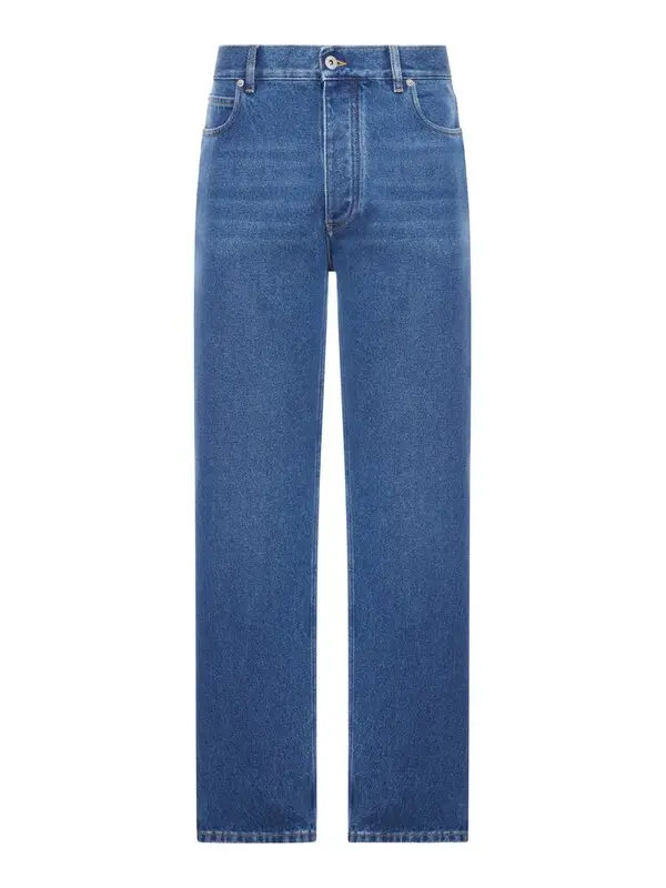 Bottega Veneta Wide Leg Jeans In Cotton Denim - Multicolor