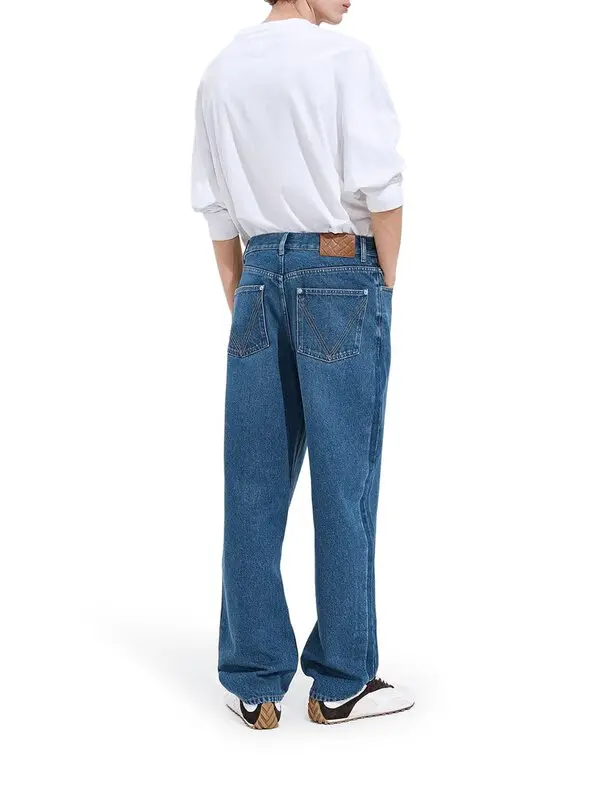 Bottega Veneta Wide Leg Jeans In Cotton Denim