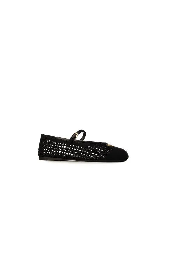 Prada Woven Mary Jane Flats - Multicolor