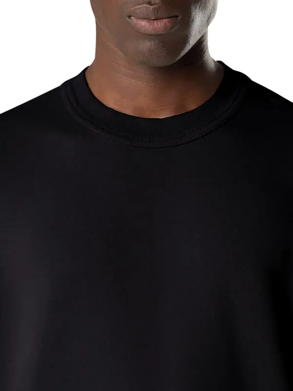 Stone Island Regular Fit Crew Neck Sweatshirt With Seasonal Pocket - Black