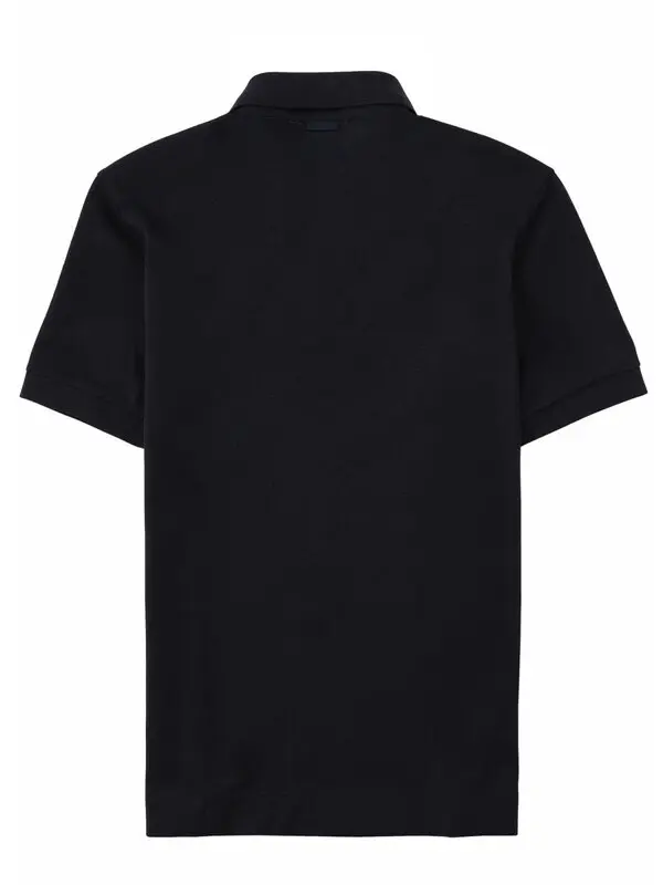 Zegna Polo In Cotone E Seta - Blue