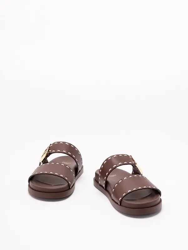 Fendi Calf Leather Slides - Multicolor