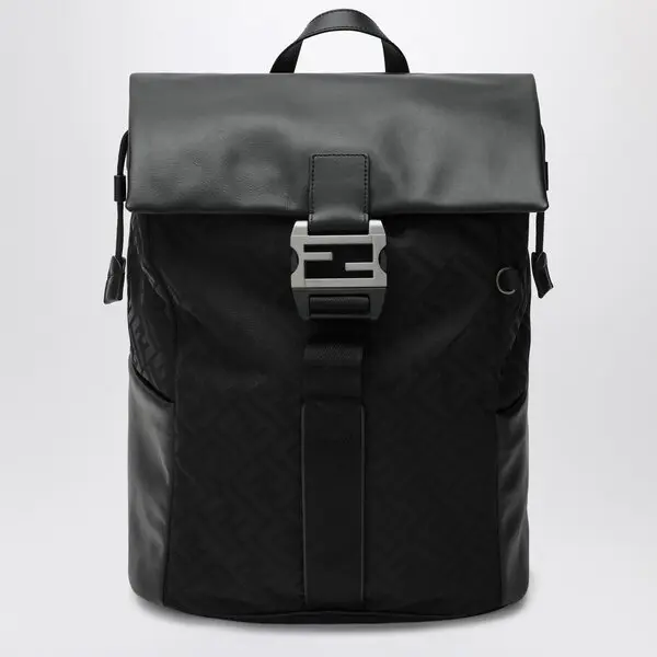 Fendi Leather And Nylon Flux Backpack - Black