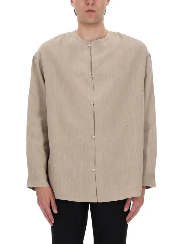 Jacquemus Camicia Pastro Linen Blend Shirt - Cream