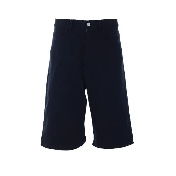 Auralee Silk Denim Wide Shorts - Black