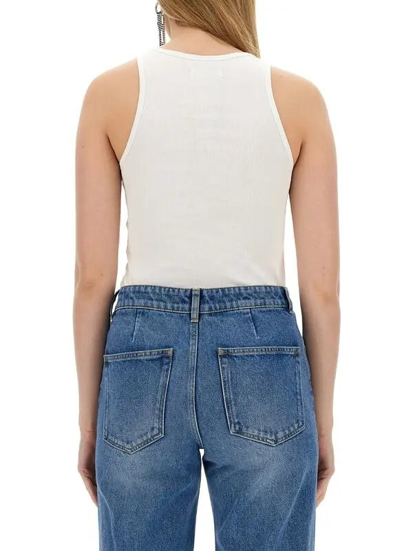 Rabanne Ribbed Logo Tank Top