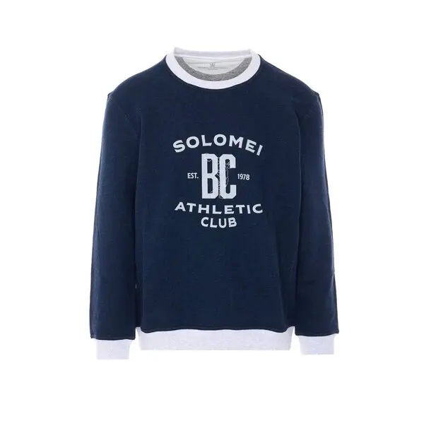 Brunello Cucinelli Melange Sweatshirt With All-over Logo Print - Blue