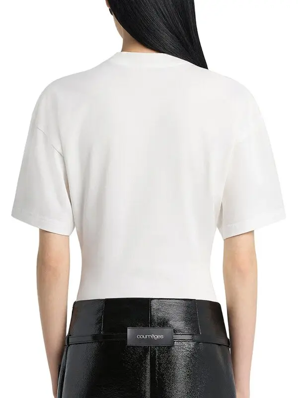 COURREGES Cotton T-shirt With Logo Print - Multicolor
