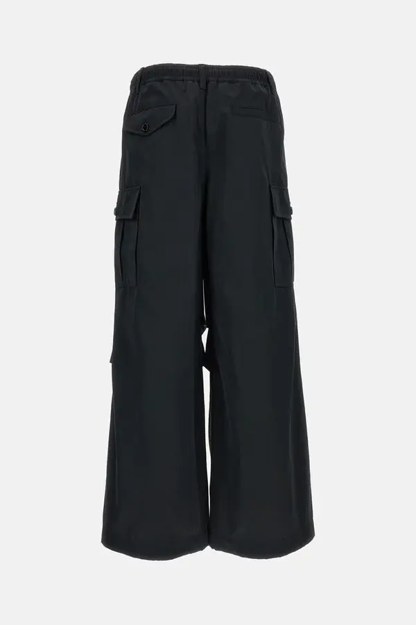 Marni Black Cotton And Recycled Polyester Taffeta Cargo Trousers - Multicolor