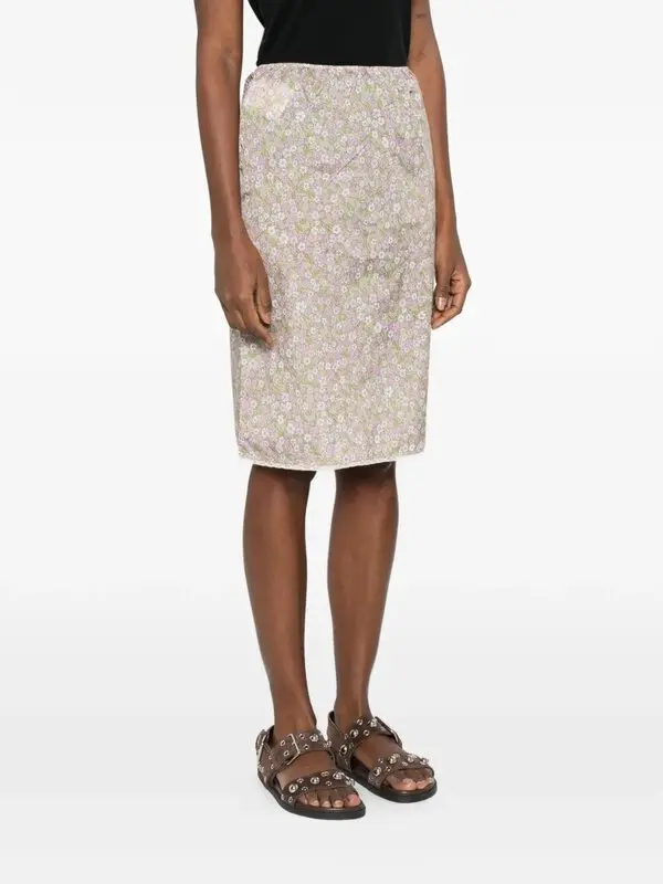 Prada Re-nylon Floral Print Midi Skirt