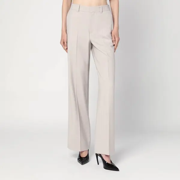 Victoria Beckham Wool Blend Trousers - Gray
