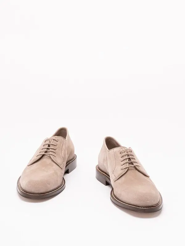 Brunello Cucinelli Derby Shoes In Calf Leather - Multicolor