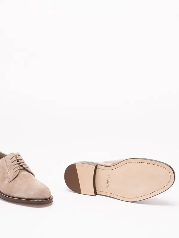 Brunello Cucinelli Derby Shoes In Calf Leather - Multicolor