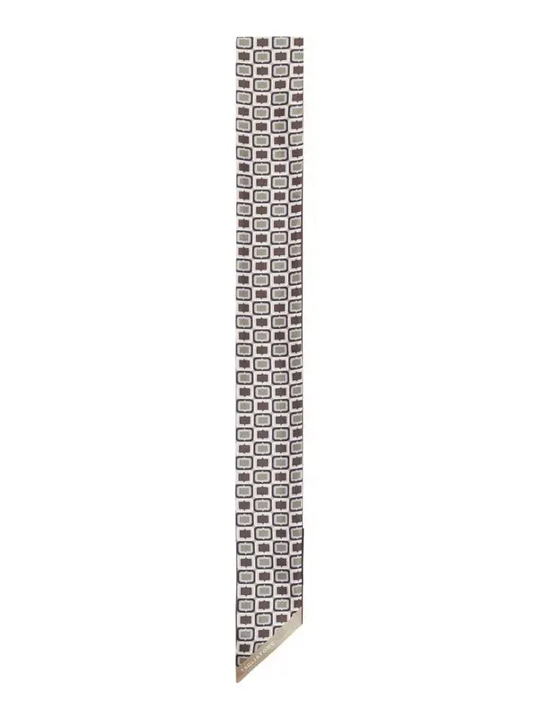 Tagliatore Scarf With Geometric Print - Brown