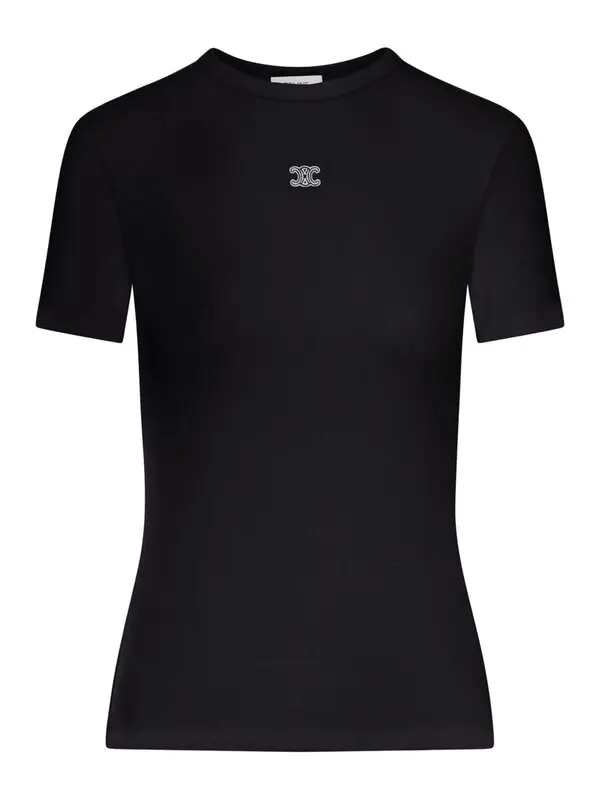 Celine Slim Fit Cotton T-shirt With Logo