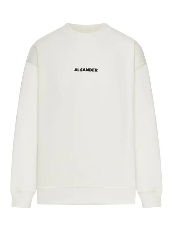 JIL SANDER Crew Neck Cotton Sweatshirt With Logo - Multicolor