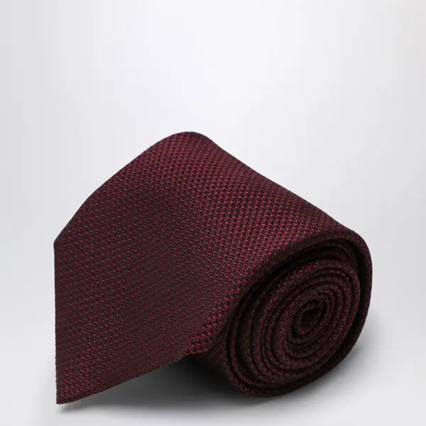 Destin Bordeaux Silk Neck Tie - Red