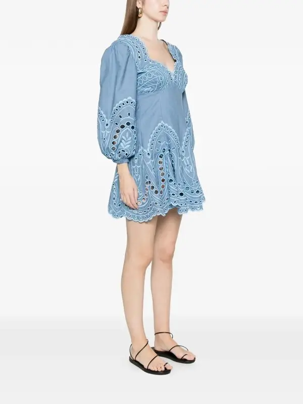 Charo Ruiz Ibiza Embellished Cotton Mini Dress