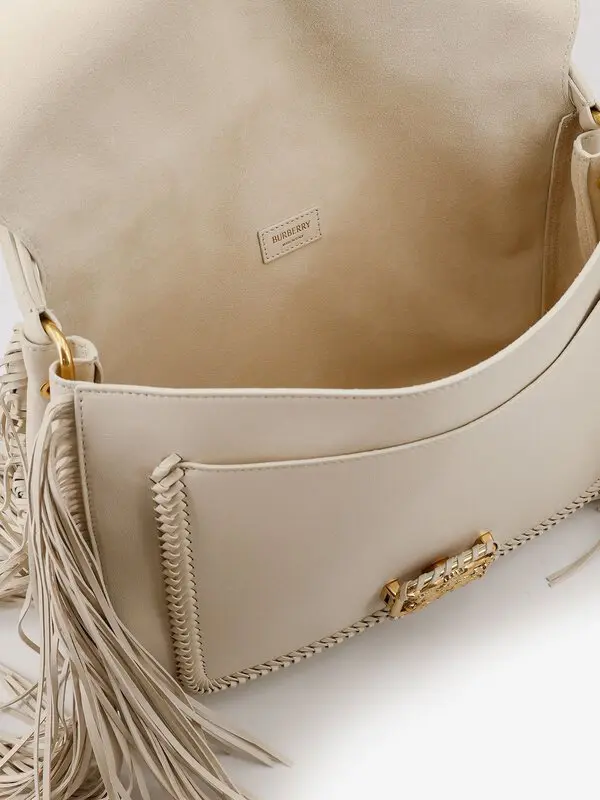Burberry Rider Leather Handbag With Equestrian Logo Detail - Multicolor