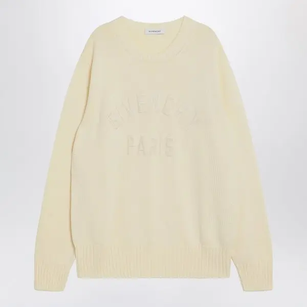 Givenchy Crew Neck Sweater In Cotton With Embossed Logo
