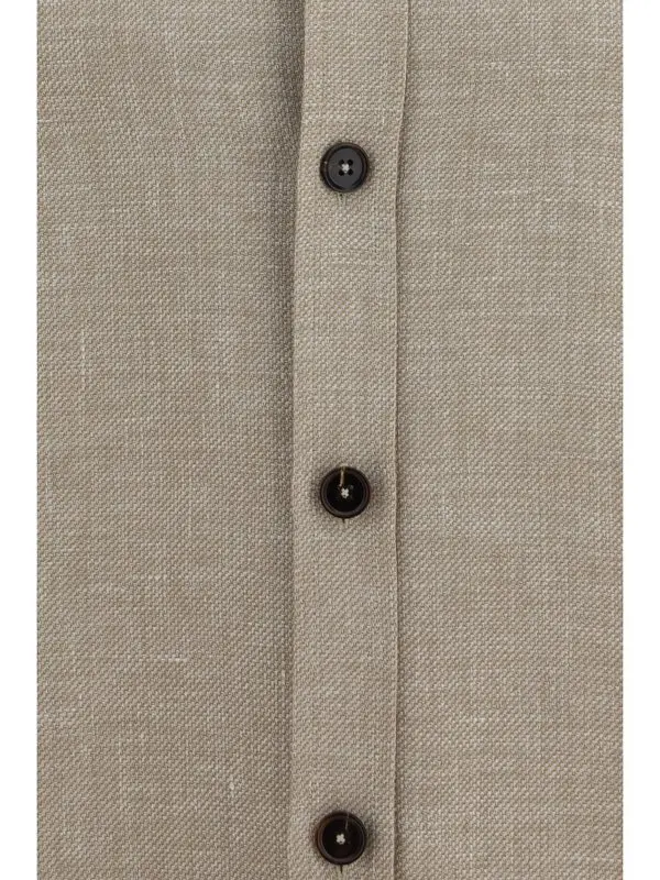 Zegna Crossover Overshirt In A Linen, Wool And Silk Blend - Cream