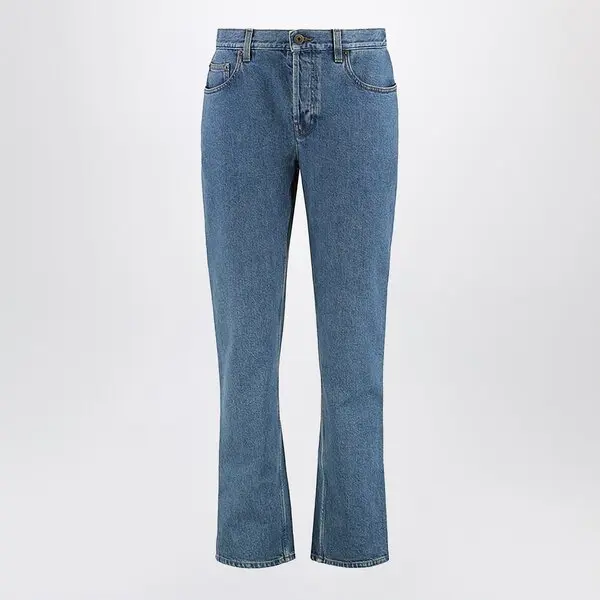 Burberry Straight Leg Jeans In Mid Denim - Blue