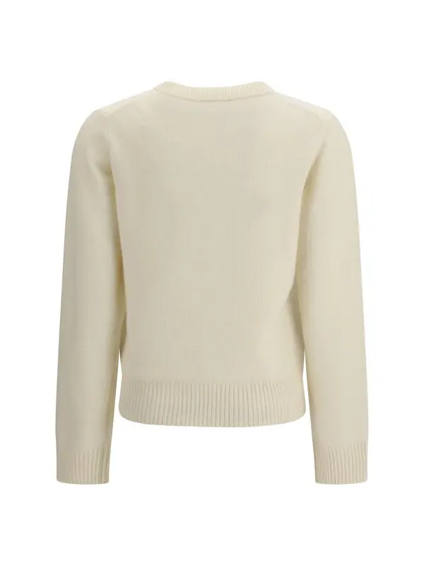 GANNI Crewneck Sweatshirt With Raspberry Print And Rhinestone Embellishments